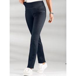 Schlupfhose Casual Looks, Damen, Gr. 23, Kurzgr&ouml;&szlig;en, blau (marine), 65% Baumwolle, 33% Polyester, 2% Elasthan, unifarben, lang, Hosen Schlupfhose