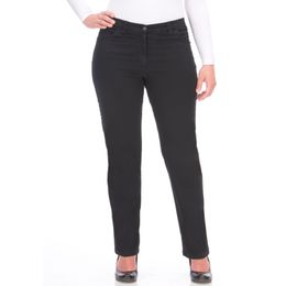 Straight-Jeans KjBRAND "Babsie", Damen, Gr. 48, N-Gr, schwarz, Denim/Jeans, Obermaterial: 78% Baumwolle, 18% Polyester, 4% Elasthan, unifarben, straight fit lang, Jeans Straight-Jeans, mit Stretch