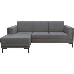 Ecksofa "LOOKS VII L-Form", grau (salz, pfeffer), B:214cm H:82cm T:146cm, 100% Polyester, LOOKS by Wolfgang Joop, Sofas, Ecksofa, klare Linien, edles Design