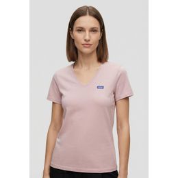 T-Shirt HUGO BLUE "Classic Tee", Damen, Gr. XL (42), light, pastel pink 681, Single Jersey, Obermaterial: 100% Baumwolle, unifarben, k&ouml;rpernah normal, Rundhals, abgesteppte Kante, Shirts T-Shirt, mit Rundhals, Logodruck