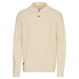 Langarm-Poloshirt Camel Active, Herren, Gr. 3XL, beige (oatmeal), Obermaterial: 100% Baumwolle, unifarben, regular fit taillenbedeckt, Shirts Langarm-Poloshirt, mit Rippb&uuml;ndchen