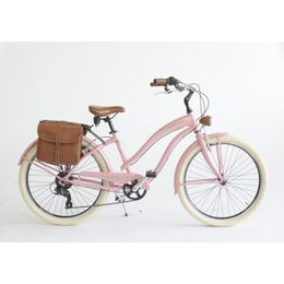 Cityrad "Cruiser 26 Zoll SUN ON THE BEACH Lady rosa", rosa, VENICE - I LOVE ITALY, Fahrr&auml;der, Damen, 26 Zoll (66,04cm) hinten: 26 Zoll (66,04cm), Cityrad