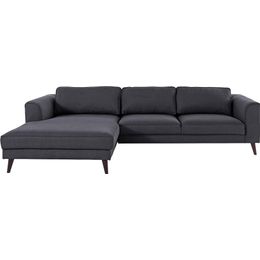 Ecksofa Home Affaire "Lumber Jack, elegant und bequem, Breite 280, hoher Fu&szlig;, L-Form", grau (graphite), B:280cm H:85cm T:167cm, Sofas, Ecksofa, in moderner Optik