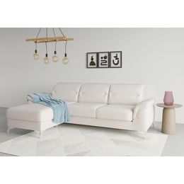 Sit & More Ecksofa SIT & MORE "Sinatra L-Form", beige (creme), B:258cm H:85cm T:170cm, 100% Polyester, Sofas, Ecksofa, mit Recamiere, optinal mit Kopfteilverstellung und Armteilfunktion