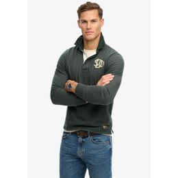 Langarmshirt Superdry "VINTAGE ATHLETIC RUGBY", Herren, Gr. M, eagle gr&uuml;n, Single Jersey, Obermaterial: 100% Baumwolle, bedruckt, relaxed fit normal, Rundhals, Shirts Langarmshirt, Baumwolle, relaxed fit