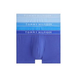 Trunk "3P TRUNK DTM", Herren, Gr. S (48), 3 Stk., nob blu, blu spl, ves blu, Jersey, Obermaterial: 95% Baumwolle, 5% Elasthan, Tommy Hilfiger Underwear, k&ouml;rpernah, Unterhosen Trunk, mit Logobund