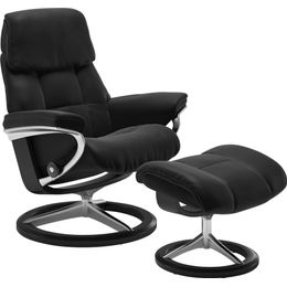 Relaxsessel stressless "Ruby", schwarz (schwarz paloma), B:88cm H:101cm T:78cm, Leder BATICK: BATICK ist ein leicht korrigiertes, durchgef&auml;rbtes und genarbtes M&ouml;belleder, bei dem die meisten Unebenheiten und Spuren in der Regel entfernt wurden.;Leder PALOMA: PALOMA ist ein durchgef&auml;rbtes Semianilin-M&ouml;belleder mit nat&uuml;rlicher Narbung., Sessel, Relaxsessel, mit Signature Base, Gr&ouml;&szlig;e L, Gestell Eiche