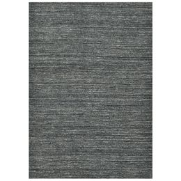 Wollteppich Theko "Pure UNI", grau (anthrazit), B:170cm H:14mm L:240cm, Schurwolle, Teppiche, Wollteppich, Handwebteppich, meliert, reine Wolle, handgewebt