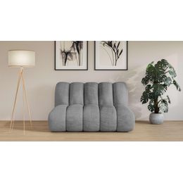 2-Sitzer "Priya Designersofa, moderne Steppung, auch in Boucl&eacute;", grau (hellgrau), B:155cm H:84cm T:108cm, 100% Polyester, LeGer Home by Lena Gercke, Sofas, 2-Sitzer, gem&uuml;tlich und modern, B/T/H: 155/108/84 cm