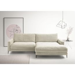 Ecksofa Home Affaire "Downtown, B/T/H: 272/190/84 cm L-Form", beige (natur), B:272cm H:84cm T:190cm, 88% Polyester, 12% Polyacryl, Sofas, Ecksofa, weicher Sitzkomfort auch in Cord und Boucl&eacute;, incl. Zierkissen
