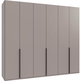 Kleiderschrank wimex "Mugano,in 5 Breiten,2 H&ouml;hen,2 Tiefen, viele Farben, Made in Germany", schwarz (saharagrau, griffe schwarz), B:270cm H:236cm T:58cm, Holzwerkstoff, Schr&auml;nke, Kleiderschrank, mit langen Griffen aus Metall, mit oder ohne Spiegel