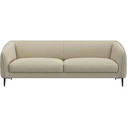 3-Sitzer FLEXLUX "Belle Designsofa, Couch, bequem durch Kaltschaum im Sitz", beige (sandy beige), B:218cm H:74cm T:89cm, 100% Polyester, Sofas, 3-Sitzer, Skandinavisches Design, In hochwertiger Verarbeitung