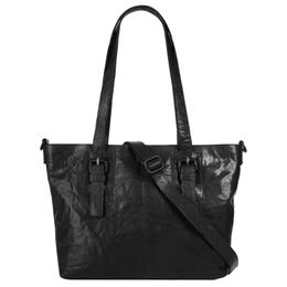 SPIKES & SPARROW Shopper SPIKES & SPARROW, Damen, Gr. B/H/T: 32cm x 26cm x 9cm onesize, schwarz, Leder, leicht gl&auml;nzend, unifarben, Taschen Shopper, echt Leder