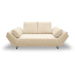 Schlafsofa Home Affaire "Jadelyn mit klappbaren Armlehnen, Bettsofa mit Federkern, Breite 250cm", beige (creme), B:250cm T:97cm, 100% Polyester, Sofas, Schlafsofa, Federkern, Cord-Bezug, incl. 2 Armlehnkissen, Liegefl&auml;che 97x250 cm