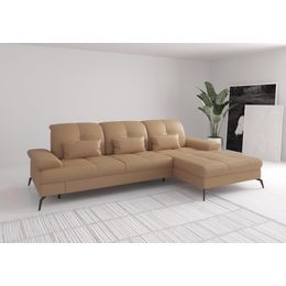 Sit & More Ecksofa SIT & MORE "Amica, L-Form, inkl. Sitztiefenverstellung & Armteilverstellung", cappuccino, B:279cm H:90cm T:185cm, Sofas, Ecksofa, wahlweise mit Bettfunktion, Bettkasten und Kopfteilverstellung