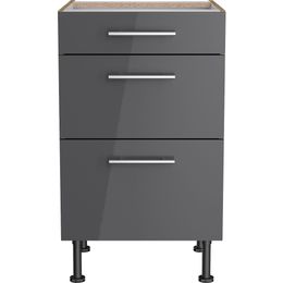 Unterschrank Optifit "Klara", schwarz (anthrazit, wildeiche), B:50cm H:87cm T:58,4cm, Holzwerkstoff, Schr&auml;nke, Unterschrank, Breite 50 cm