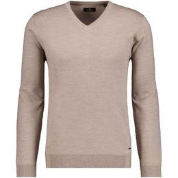 Rundhalspullover Ragman, Herren, Gr. 58, beige, Strick, 100% Wolle, Pullover Rundhalspullover