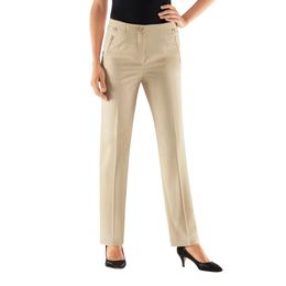 B&uuml;gelfaltenhose COME ON, Damen, Gr. 48, Normalgr&ouml;&szlig;en, beige (sand), 65% Polyester, 32% Viskose, 3% Elasthan, meliert, unifarben, lang, Hosen B&uuml;gelfaltenhose