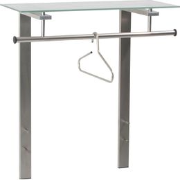 Garderobenleiste SPINDER DESIGN, silber, B:80cm H:90cm T:33cm, Glas, Metall, Garderobenhalter, Garderobenleiste, Metall, Funktional, 33 cm tief