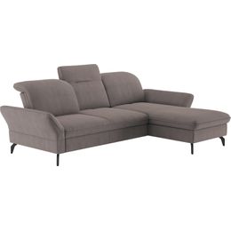 Sit & More Ecksofa SIT & MORE "Leandro L-Form", grau (taupe), B:267cm H:88cm T:200cm, 90% Polyester, 10% Polyamid, Sofas, Ecksofa, Wahlweise mit Bett-, Kopfteil - und Armlehnfunktion, sowie Bettkasten