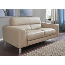2-Sitzer Calia italia "Simon, erstklassiger Sitzkomfort und tolles Design", beige (biscotto), B:172cm H:81cm T:94cm, Leder BULL;Leder SORRENTO, Sofas, 2-Sitzer, in zwei Lederqualit&auml;ten