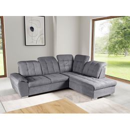 Ecksofa WERK2 "Brindisi, Multifunktion, bequem & komfortabel, Breite 263cm, L-Form", grau, B:263cm H:105cm T:212cm, 95% Polyester, 5% Nylon, Sofas, Ecksofa, mit verstellbaren Kopfteilen, Bettfunktion & Bettkasten
