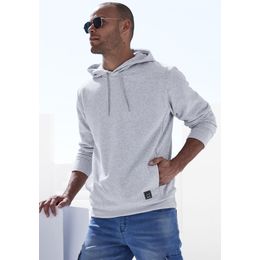Hoodie John Devin, Herren, Gr. XL (56/58), grau (grau, meliert), angeraute Sweatware, Obermaterial: 60% Baumwolle, 40% Polyester, unifarben, regular fit normal, Rundhals, angesetztes B&uuml;ndchen, Sweatshirts Hoodie, Langarm, Sweatshirt mit Rundhals und Kapuze, Baumwollmischung