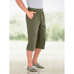 Cargohose CLASSIC, Herren, Gr. 46, Normalgr&ouml;&szlig;en, gr&uuml;n (oliv), 100% Baumwolle, unifarben, 3/4-L&auml;nge, Hosen Cargohose