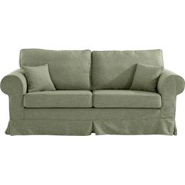 3-Sitzer Home Affaire "Shadmoor", gr&uuml;n, B:210cm H:102cm T:92cm, 100% Polyester, Sofas, 3-Sitzer, Hussenoptik, in uni oder mit Blumendruck