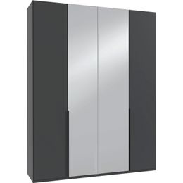 Kleiderschrank wimex "Mugano,in 5 Breiten,2 H&ouml;hen,2 Tiefen, viele Farben, Made in Germany", grafit, griffe schwarz, B:180cm H:236cm T:58cm, Holzwerkstoff, Schr&auml;nke, Kleiderschrank, mit langen Griffen aus Metall, mit oder ohne Spiegel