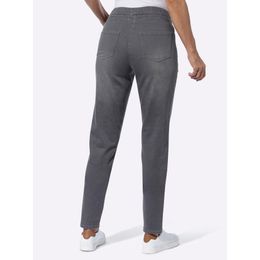 Jogg Pants, Damen, Gr. 42, Normalgr&ouml;&szlig;en, grau (grau, denim), 99% Baumwolle, 1% Elasthan, unifarben, lang, Jeans Jogg Pants