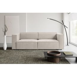 Schlafsofa WERK2 "Kansas Breite 252 cm, mit extragro&szlig;er Liegefl&auml;che 202x152 cm", beige, B:252cm H:76cm T:99cm, 100% Polyester, Sofas, Schlafsofa, Pflegeleichte Bez&uuml;ge: aktuellen Cord- oder weichem Strukturstoff