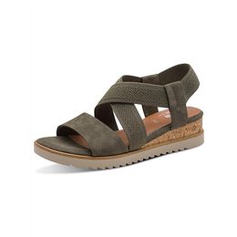 Sandalette Jana, Damen, Gr. 42, khaki, Lederimitat, Schuhe Sandalette