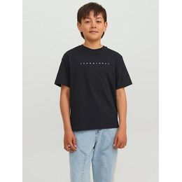 Jack & Jones Rundhalsshirt JACK & JONES JUNIOR "JJESTAR l&auml;ssig, weich, atmungsaktiv, stylisch", Jungen, Gr. 152, schwarz, Jersey, Obermaterial: 100% Baumwolle, bedruckt, relaxed fit normal, Rundhals, Shirts Rundhalsshirt, bedruckt, casual, relaxed fit, Rundhals