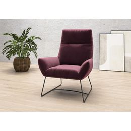 Sessel Home Affaire "Basic Relaxsessel", lila, B:82cm H:102cm T:81cm, 100% Polyester, Sessel, Sessel, Extra hohe R&uuml;ckenlehne