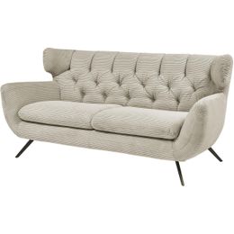 2,5-Sitzer 3C CANDY "Beatrice, extravagantes Megasofa, bequem, K&uuml;chensofa", beige (natur), B:200cm H:94cm T:95cm, 88% Polyester, 12% Polyacryl, Sofas, 2 5-Sitzer, mit R&uuml;ckensteppung im Rautenmuster, in Samt Optik oder in Breitcord