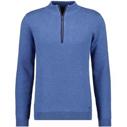 Rundhalspullover Ragman, Herren, Gr. 54, blau (taubenblau), Strick, 95% Baumwolle 5% Kaschmir, ohne Ausschnitt, Pullover Rundhalspullover