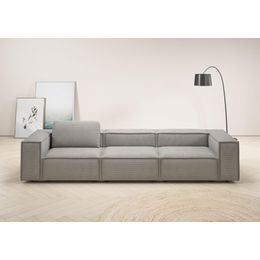3,5-Sitzer Home Affaire "Watertown, modernes Big-Sofa XXL, 336 cm Breite, auch in Feincord", grau, B:336cm H:68cm T:98cm, 95% Polyester, 5% Nylon, Sofas, 3 5-Sitzer, Riesiges Designersofa mit viel Platz & weichen Bez&uuml;gen in Trendfarben