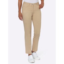 Stretch-Jeans Lady, Damen, Gr. 42, Normalgr&ouml;&szlig;en, beige (sand), 98% Baumwolle, 2% Elasthan, unifarben, lang, Jeans Stretch-Jeans