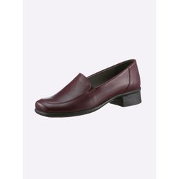 Slipper CLASSIC, Damen, Gr. 39, rot (bordeaux), Glattleder, Rindsleder, Basic, Schuhe Slipper