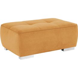 Hocker Home Affaire "Sapporo", gelb (mais), B:100cm H:40cm T:66cm, Luxus-Microfaser weich (90% Polyester, 10% Polyacryl);Struktur impr&auml;gniert (100% Polyester);Struktur fein (100% Polyester), Hocker, Hocker