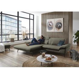 Ecksofa DIE PLANBAR "MP-IN22025 L-Form", gr&uuml;n, B:293cm H:81cm T:191cm, 100% Polyester, Sofas, Ecksofa, mit Kopfteilverstellung, wahlweise mit motorischem Canape