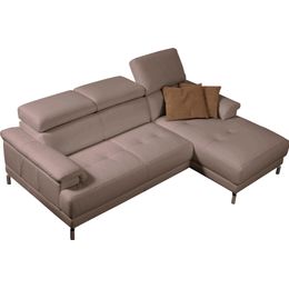 Ecksofa Egoitaliano "Soul, Design und Sitzkomfort auf hohem Niveau, tolle Details, L-Form", beige (safari), B:250cm H:99cm T:166cm, Leder &raquo;BULL&laquo; (echtes Rindsleder). Geschliffenes, pigmentiertes und behandeltes Rindsleder mit einer Dicke von 1, 3-1, 5 mm. Dieses Leder zeigt eine ziemlich weiche Hand mit einem halb undurchsichtigen Aussehen. Es handelt sich um ein gesch&uuml;tztes Leder. Eine leichte De