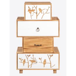 Kommode HEINE HOME, beige (natur, wei&szlig;), B:55cm H:90cm T:36cm, MDF, Sideboards, Kommode