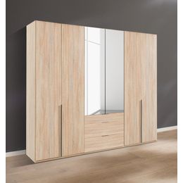 Kleiderschrank wimex "New York", braun (struktureichefarben hell, spiegel), B:270cm H:236cm T:58cm, Schr&auml;nke, Kleiderschrank, mit Spiegelt&uuml;r