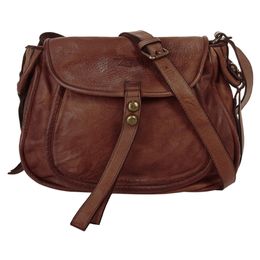 Umh&auml;ngetasche Samantha Look, Damen, Gr. B/H/T: 30cm x 26cm x 11cm onesize, braun (cognac), Leder, gepflegt, Taschen Umh&auml;ngetasche, echt Leder, Made in Italy