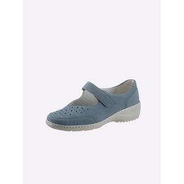 Waldl&auml;ufer Ballerina WALDL&Auml;UFER, Damen, Gr. 6, blau (jeansblau), Nubukleder, Schuhe Ballerina