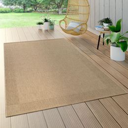 Teppich Paco Home "Waregem 621", beige, B:120cm H:4mm L:170cm, Polypropylen, Teppiche, Teppich, Flachgewebe, meliert, mit Bord&uuml;re, Outdoor geeignet, Wohnzimmer