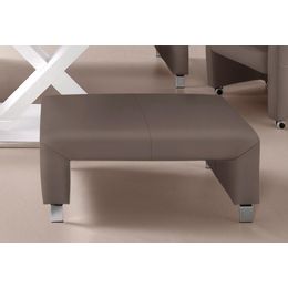 Polsterhocker exxpo - SOFA FASHION "Intenso, Hocker, modern, wahlweise in Leder oder Textil", grau (taupe), B:100cm H:50cm T:53cm, NaturLeder;Strukturstoff (Zusammensetzung: Polyester 100%);Luxus-Microfaser (Zusammensetzung: Aufgeflockte 100% Polyester Schicht mit Pr&auml;gung);Cord (Zusammensetzung: Polyester 100%), Hocker, Polsterhocker, hohe Bodenfreiheit, frei im Raum stellbar, hoher Sitzkomfort