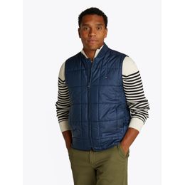 Steppweste Tommy Hilfiger "SQUARE QUILTED VEST", Herren, Gr. XL, blau (night sky), Web, Obermaterial: 100% Polyester, regular fit normal, Rundhals, Westen Steppweste, Mit Rundhalsausschnitt